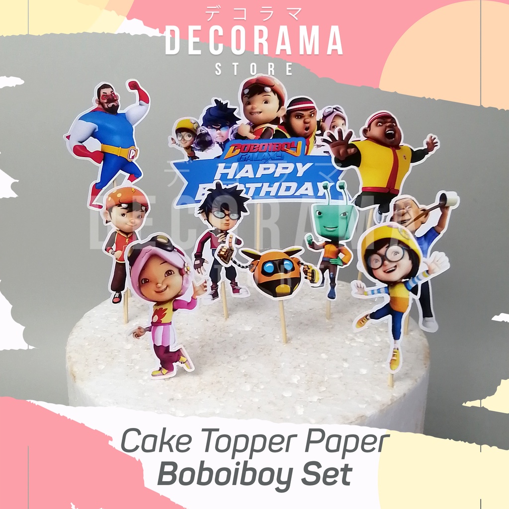 Jual Cake Topper Boboiboy Set DEKORASI KUE ULTAH ANAK MURAH | Shopee ...