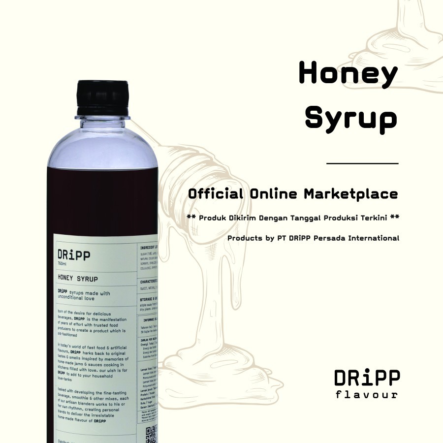 Jual DRiPP Honey Flavour Syrup (Sirup Rasa Madu) | Shopee Indonesia