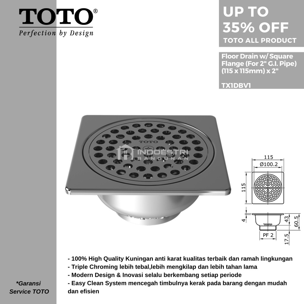 Jual Floor Drain TOTO TX1DBV1 / Saringan Got TOTO TX1DBV1 | Shopee ...