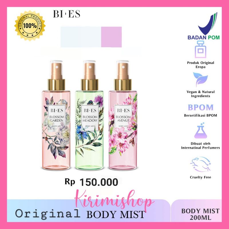 Jual 100% ORI BIES Body Mist Blossom Meadow, Garden, Avenue 200 ml ...