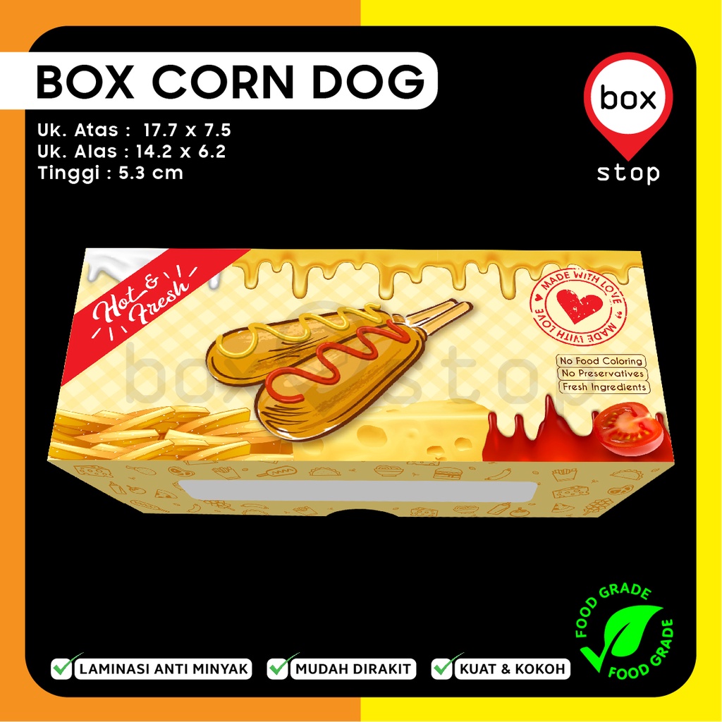 Jual Box Corn Dog - Kotak Corndog - HOT & FRESH - FC - (50 pcs ...