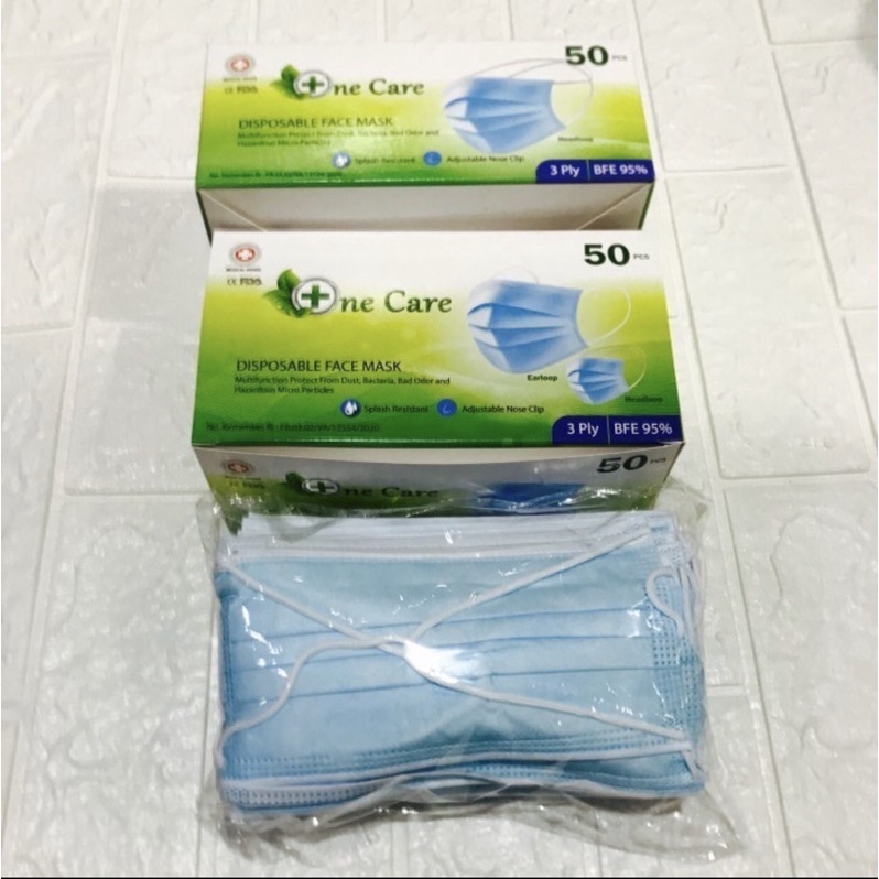 Jual Masker Headloop Onecare 3Ply 50pcs | Shopee Indonesia