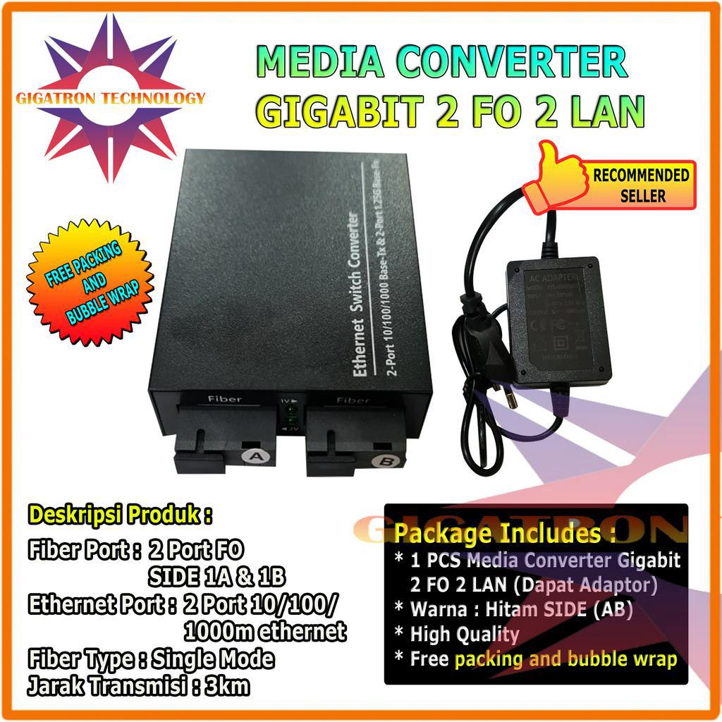 Jual Gigabit Media Converter Fiber Optic 2 Port FO 2 Port LAN / 2 FO 2 LAN Gigabit / Switch ...