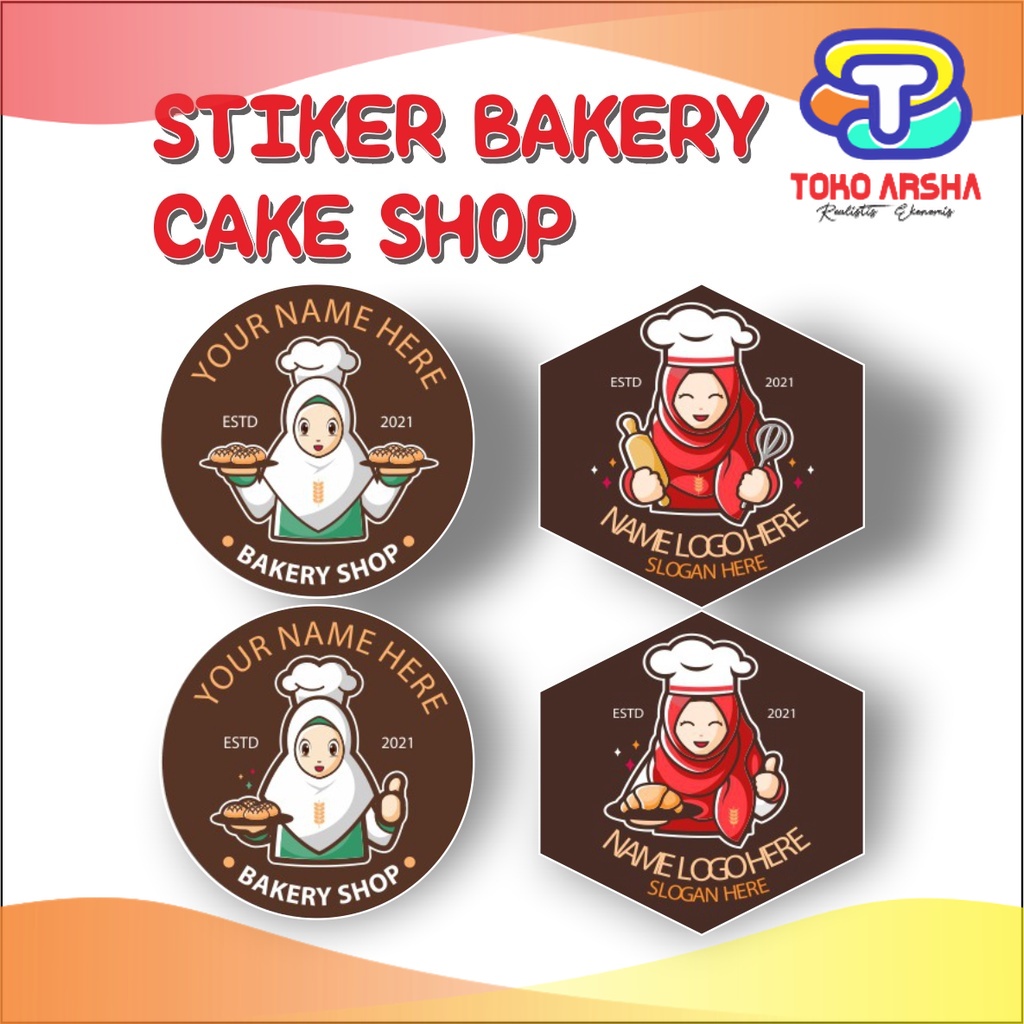 Jual Stiker Label Makanan Minuman Custom Kue Kering Free Design Stiker ...