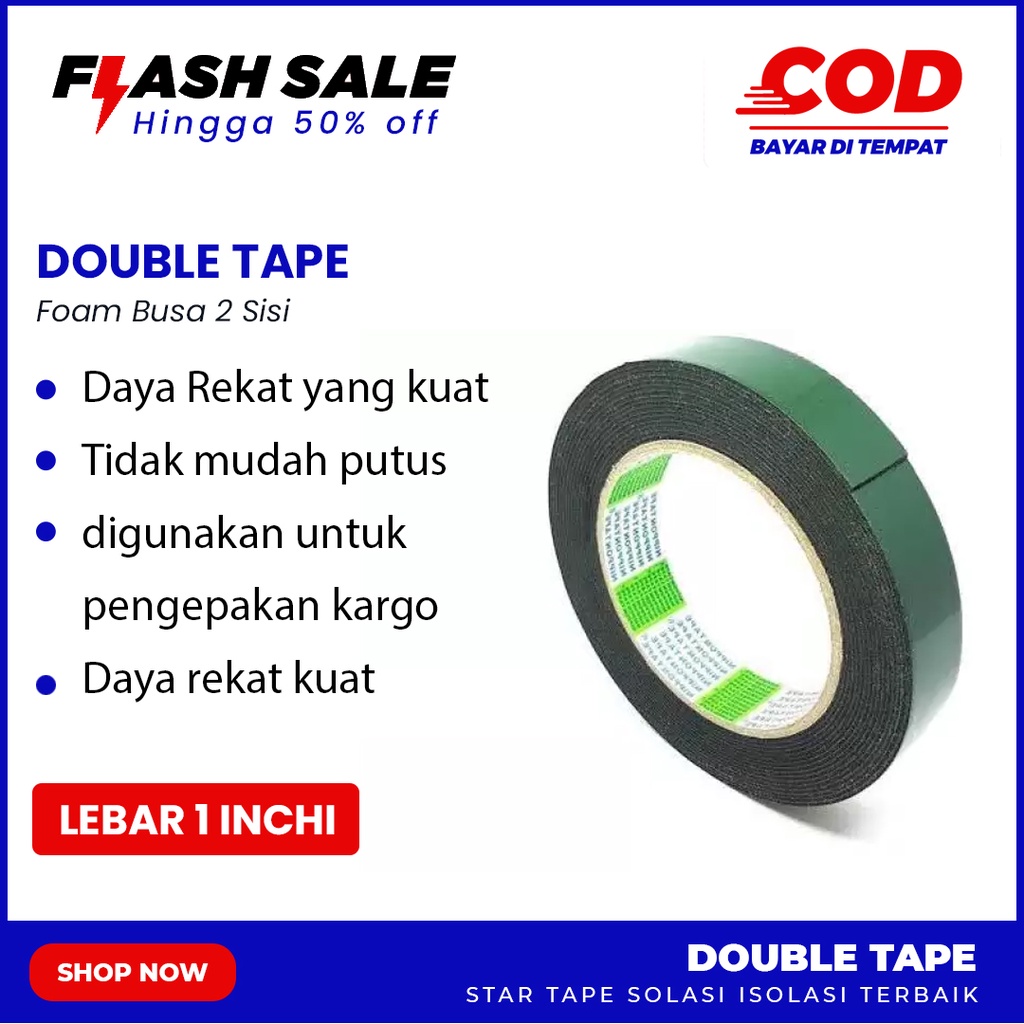 Jual DOUBLE TAPE FOAM HIJAU LAKBAN PEREKAT LAKBAN BUSA DOUBLE TAPE FOAM HIJAU 1 INCH NIPPON TAPE ...