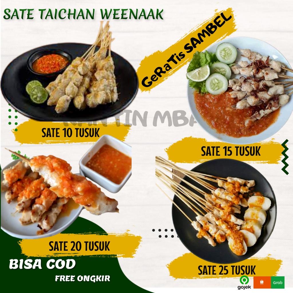 Jual SATE TAICHAN 10 25 TUSUK DAGING AYAM MURNI ENAK RICA EATER ...