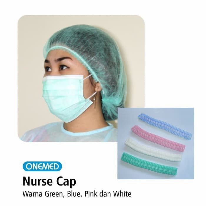Jual ECER Nurse Cap ONEMED Hair Net Head Medis Surgical Topi Operasi ...