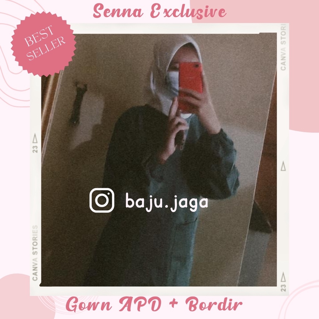 Jual APD Skort Gown Drill + bordir APD Gaun Drill Klinik Jakarta ...
