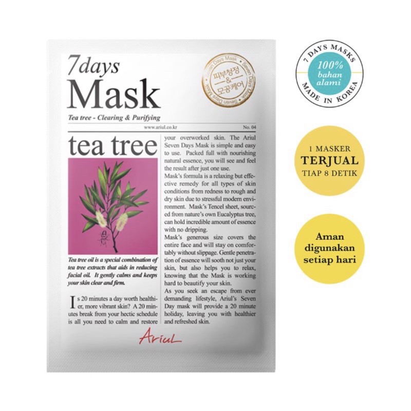 Jual ariul sheet mask (tea tree) | Shopee Indonesia