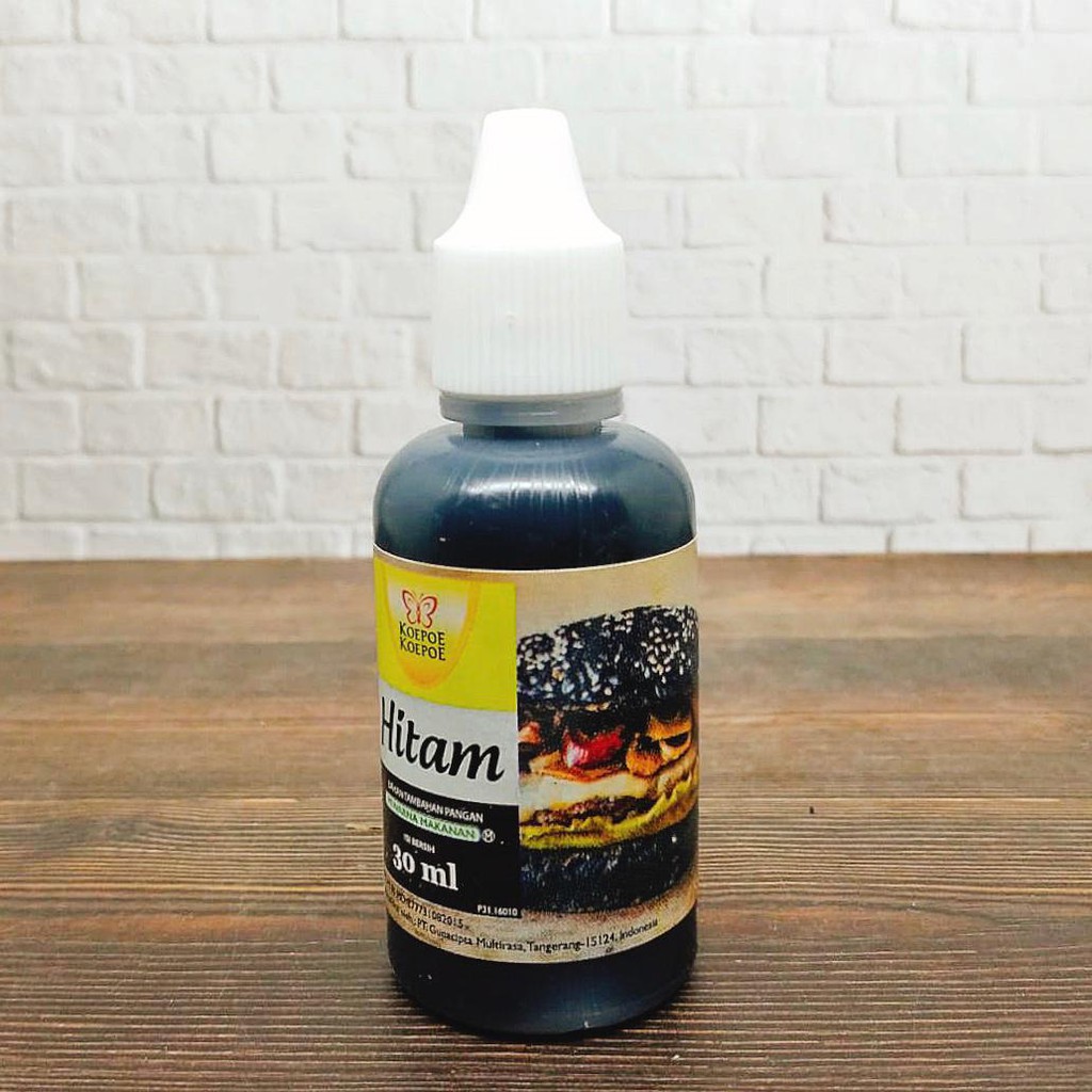 Jual PEWARNA MAKANAN FOOD COLOURING KOEPOE HITAM BLACK 30ML 1 PACK ISI ...
