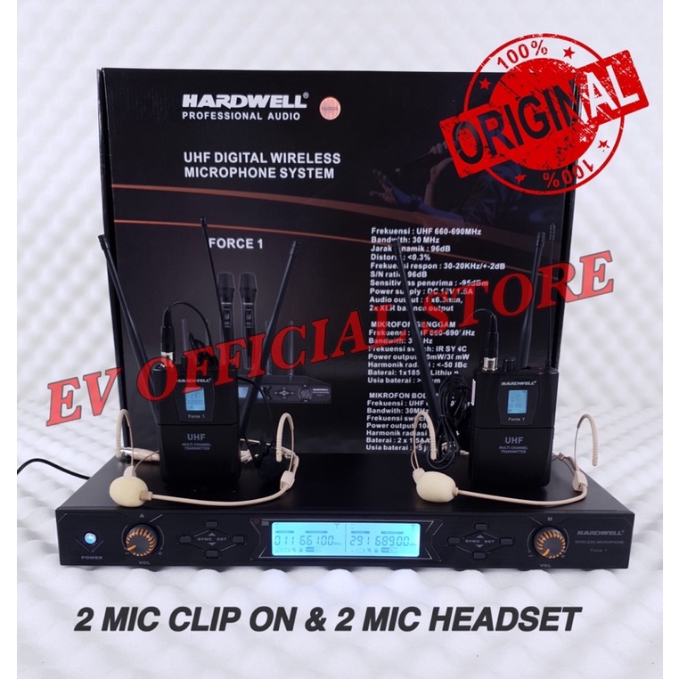 Jual Mic Wireless HARDWELL FORCE 1 Double Mic Clip On & Headset ...