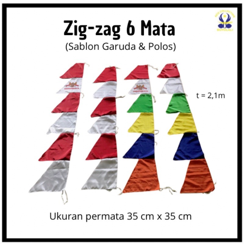 Jual BENDERA UMBUL UMBUL ZIG ZAG 6 MATA SABLON GARUDA | Shopee Indonesia