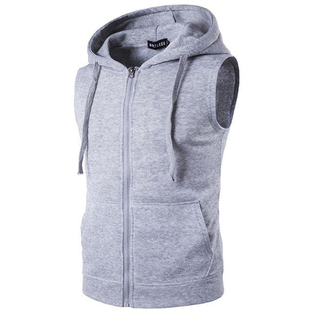 Jual Rompi pria fleece vest hoodie zipper | Shopee Indonesia