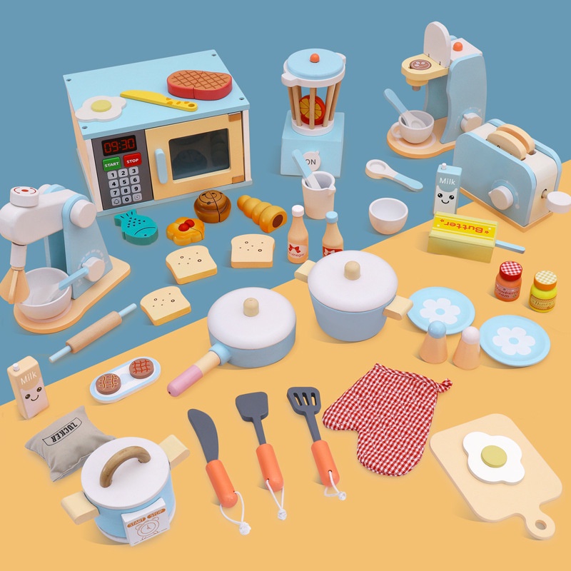Jual Kitchenware Wooden Set mainan edukasi kayu masak masakan juicer ...