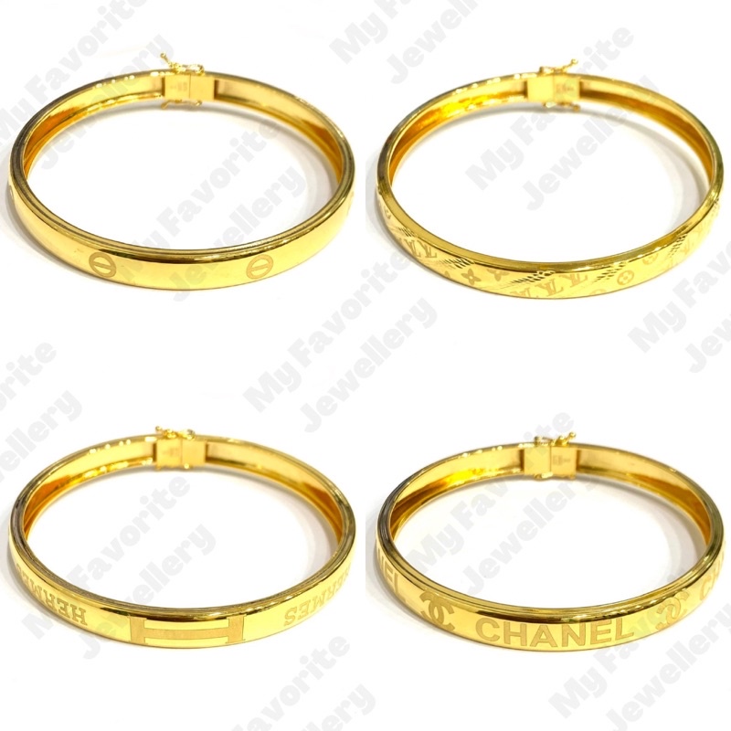 Jual Gelang Bangle Bangkok Motif Branded Terkenal Emas Asli Kadar 875 ...