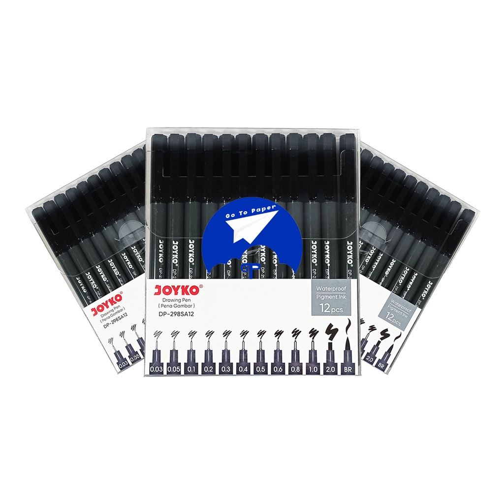 Jual JOYKO DRAWING PEN DP - 298SA 12 Macam Ukuran - [ Set ] | Shopee ...