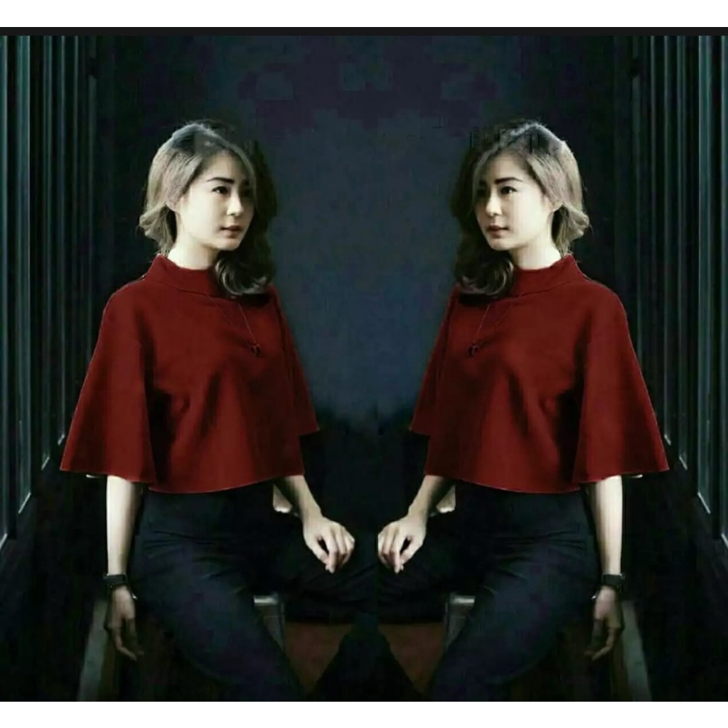 Jual QFS - RARA BLOUSE / WANITA / MAROON / TERBARU | Shopee Indonesia