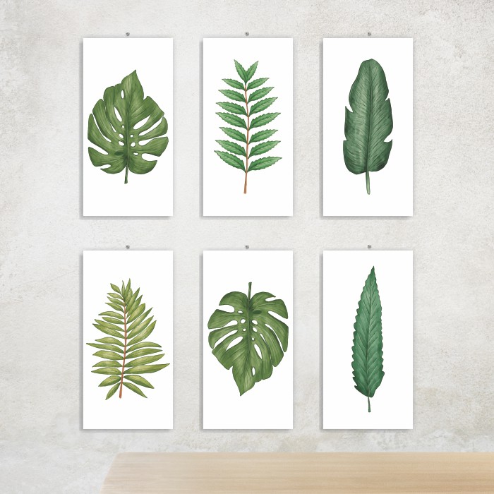 Jual Hiasan Dinding Dekorasi Poster Daun Tropical Scandinavian 15x30 cm ...