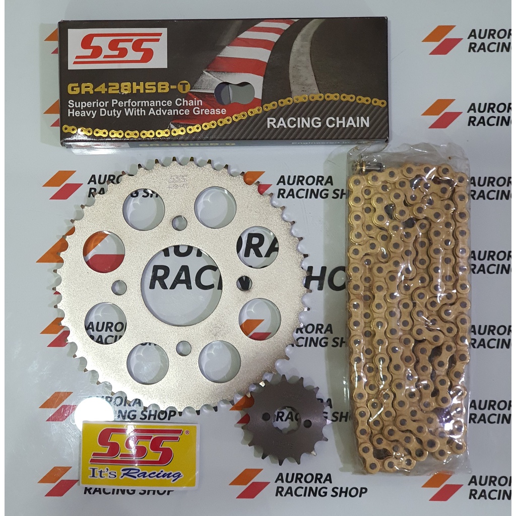 Jual GEAR SET SSS SUZUKI GSX R 150 / S 150 ./ BANDIT 150 & RANTAI SSS 428 HSBT GOLD | Shopee ...