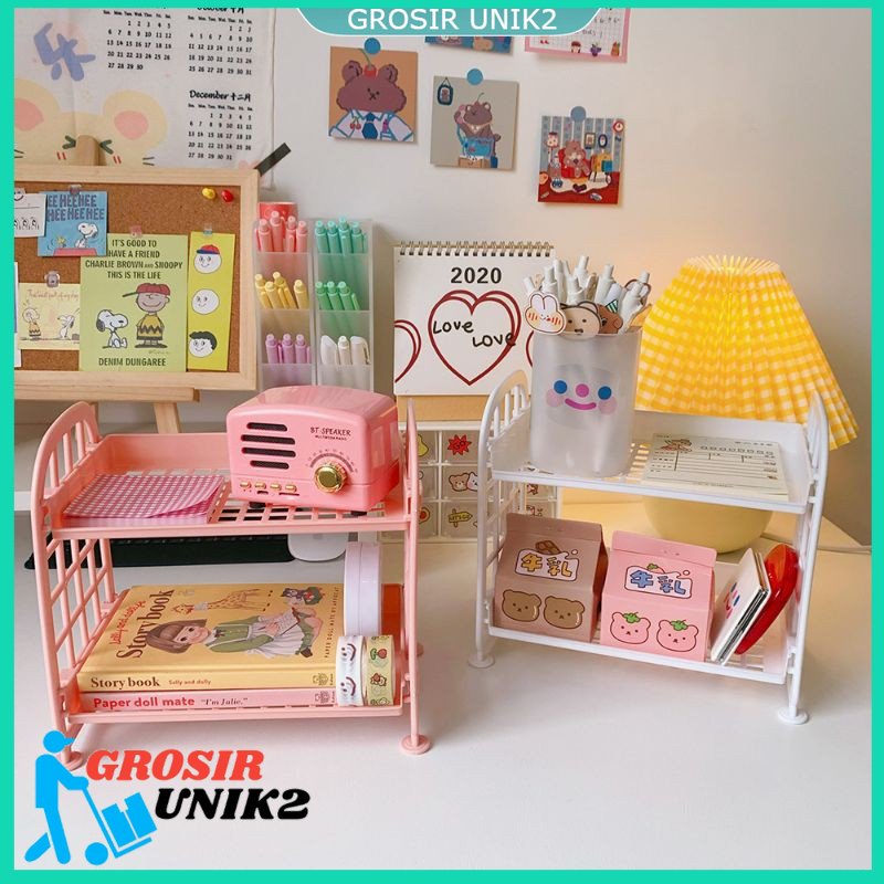 Jual Organizer rak meja plastik - 2 tinkgkat - aesthetic Rak Susun Mini ...