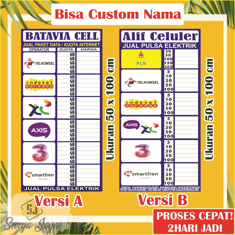 Jual Cetak Banner Konter / Spanduk toko / Daftar Harga / Banner Promo ...