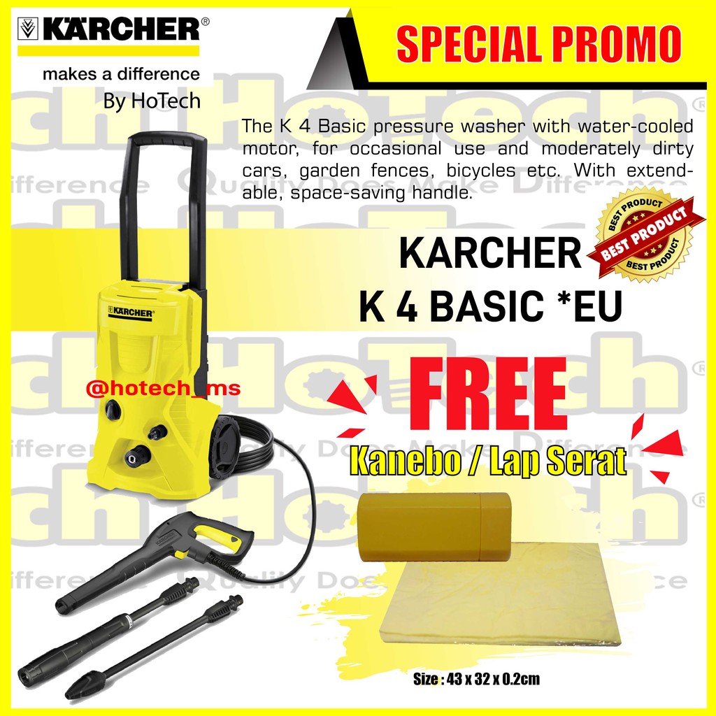 Jual Karcher K 4 Basic High Pressure Washer 1800 Watt 130 BAR + Bonus Lap KANEBO | Shopee Indonesia