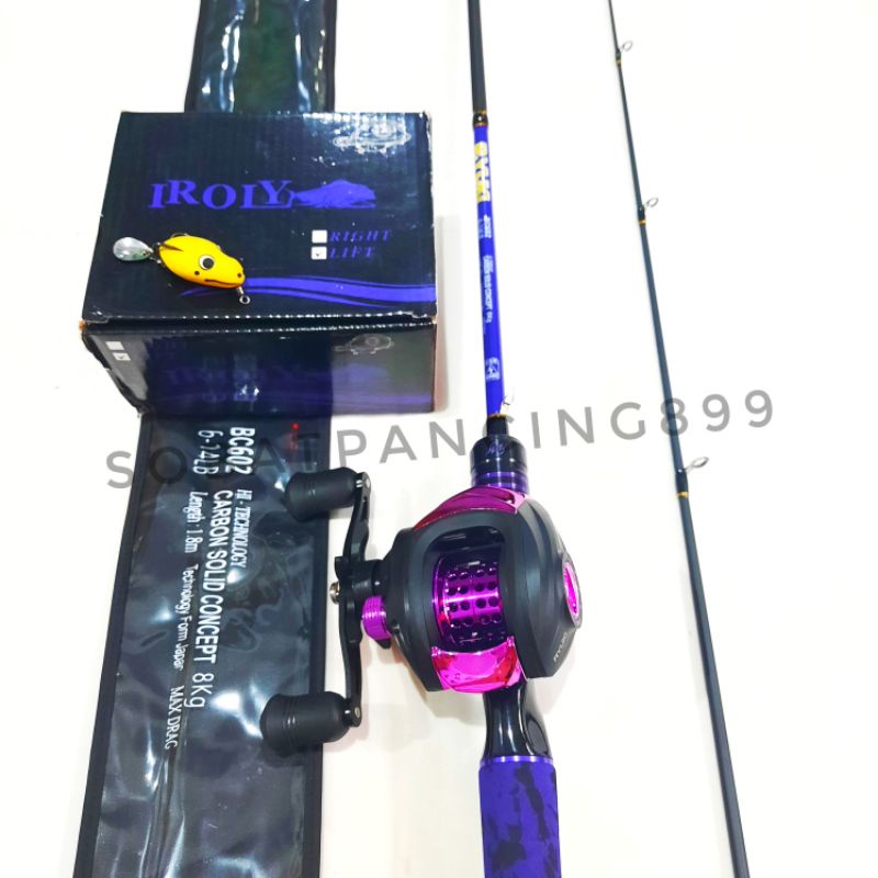 Jual joran set casting joran ryuki 1.80m /1.98m + reel iroly | Shopee ...