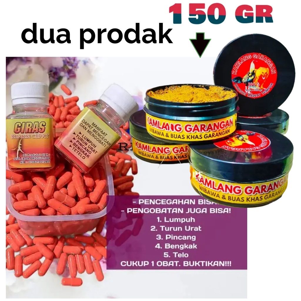 Jual JAMU AYAM ADUAN SATU PAKET KAMLANG GARANGAN 150GR GIRAS 30 KAPSUL ...