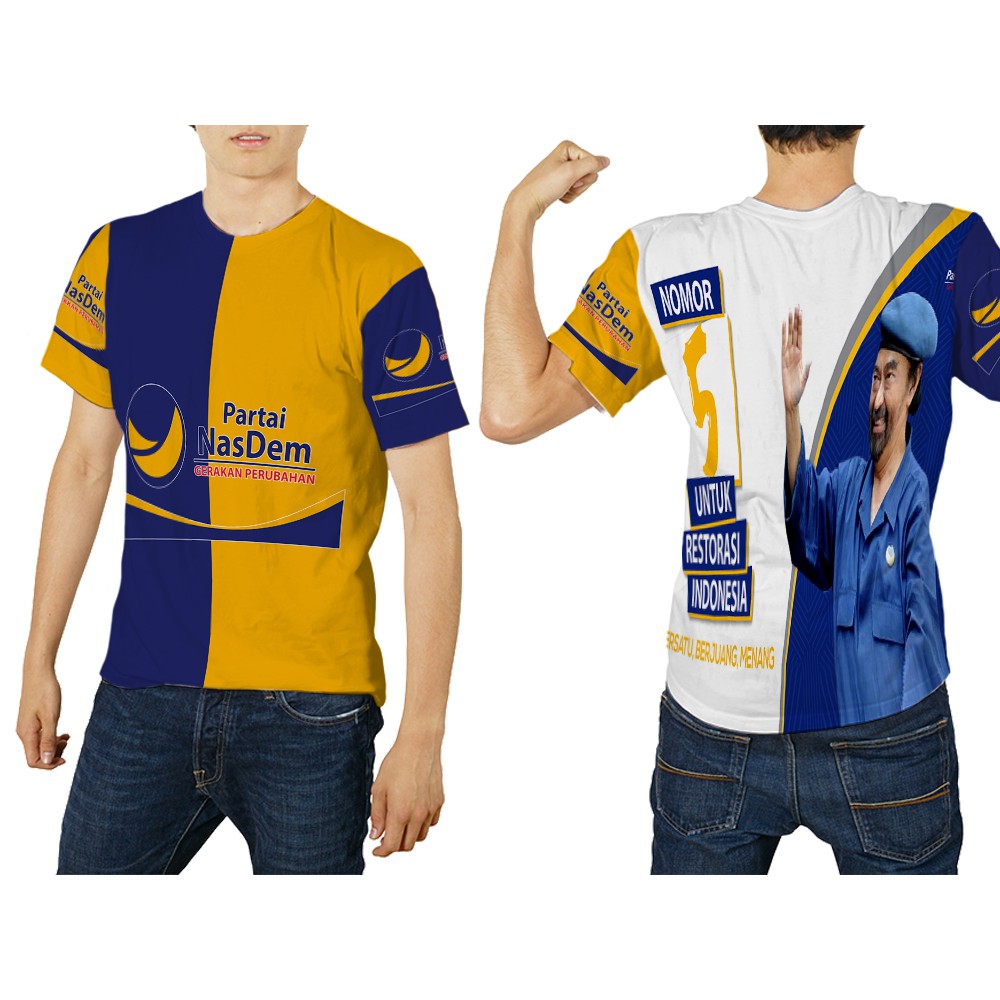 Jual kaos baju partai Nasdem fullprint sublimation | Shopee Indonesia