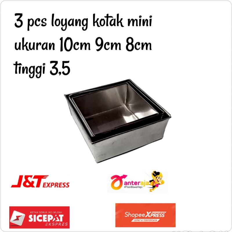 Jual 3 LOYANG KOTAK MINI UKURAN 10CM 9CM 8CM TINGGI 3,5CM | Shopee ...