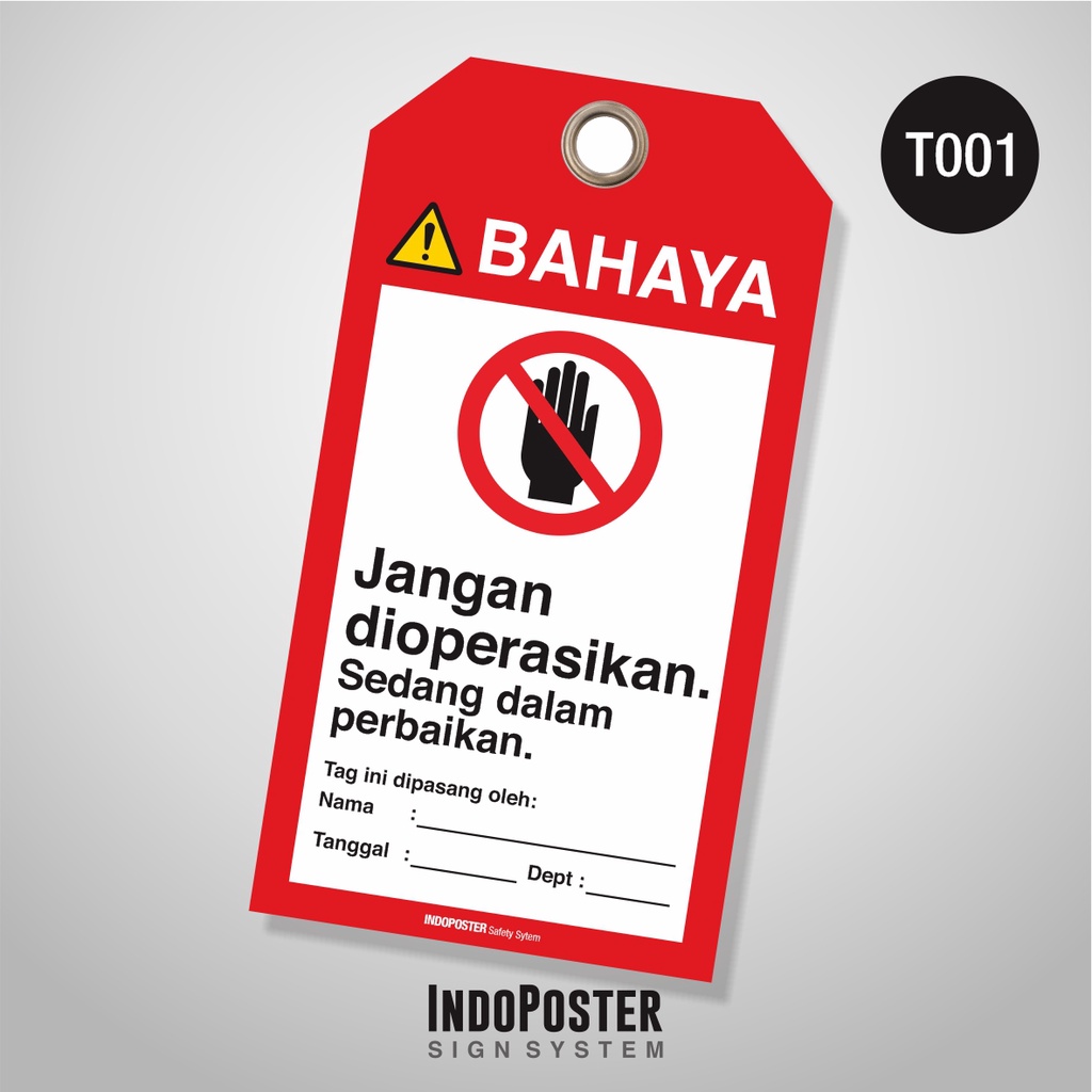 Jual TAG OUT PVC safety K3 ANSI ISO Jangan dioperasikan dalam perbaikan ...