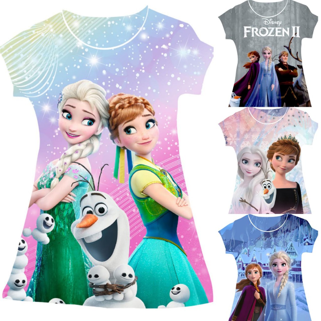 Jual BISA COD Dress scuba anak motif frozen / baju main anak kekinian ...