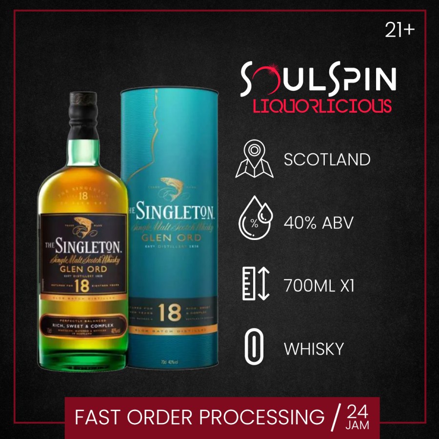 Jual The Singleton 18 Year Old Glen Ord Single Malt Scotch Whisky 700ml | Shopee Indonesia