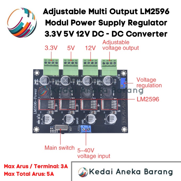Jual Module Modul Multi Voltage Output Splitter Split Pengatur Pengubah Pemecah Tegangan ...