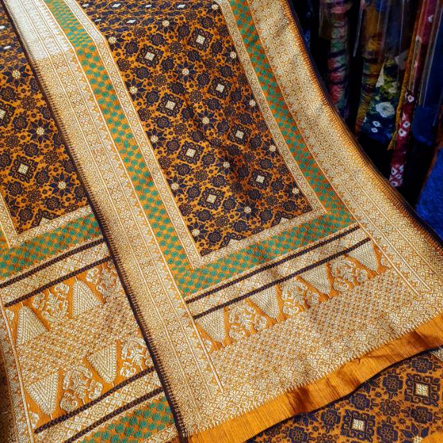 Jual Songket bunga cina berkandang asli tenun palembang | Shopee Indonesia