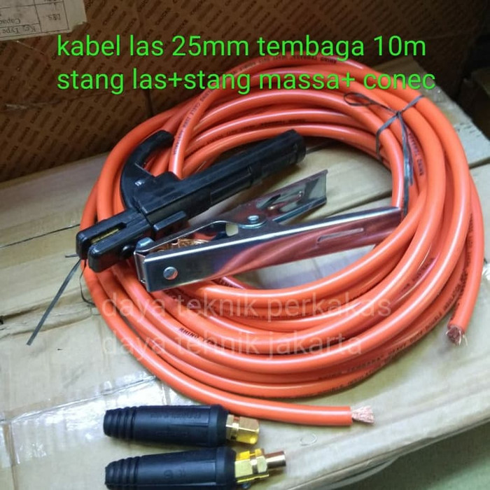 Jual KABEL LAS 25MM FULL TEMBAGA SET 10M - STANG LAS SET 25MM RHINO ...