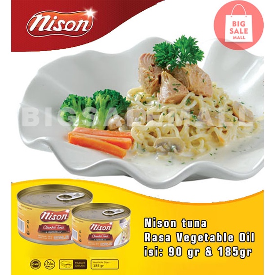 Jual Nison Chunk Tuna in Vegetable Oil 185 gr & 90 gr Siap dihidangkan ...