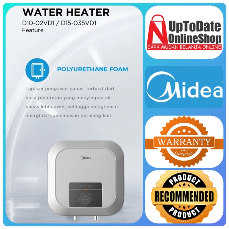 Jual WATER HEATER MIDEA D10-02VD1 D10 02VD1 PEMANAS AIR LISTRIK 10L ANTI BAKTERI VIRUS SUPER LOW ...