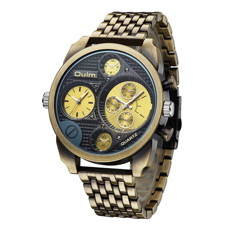 Jual OULM 2022- Klasik Retro Kepribadian Jam Tangan Pria Dua Tempat ...