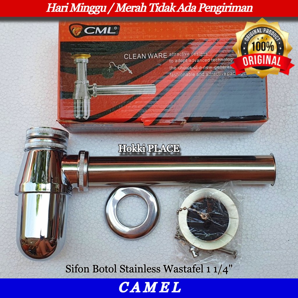 Jual SIFON BOTOL BESI STAINLESS CAMEL CLEAN WARE PEMBUANGAN AIR ...