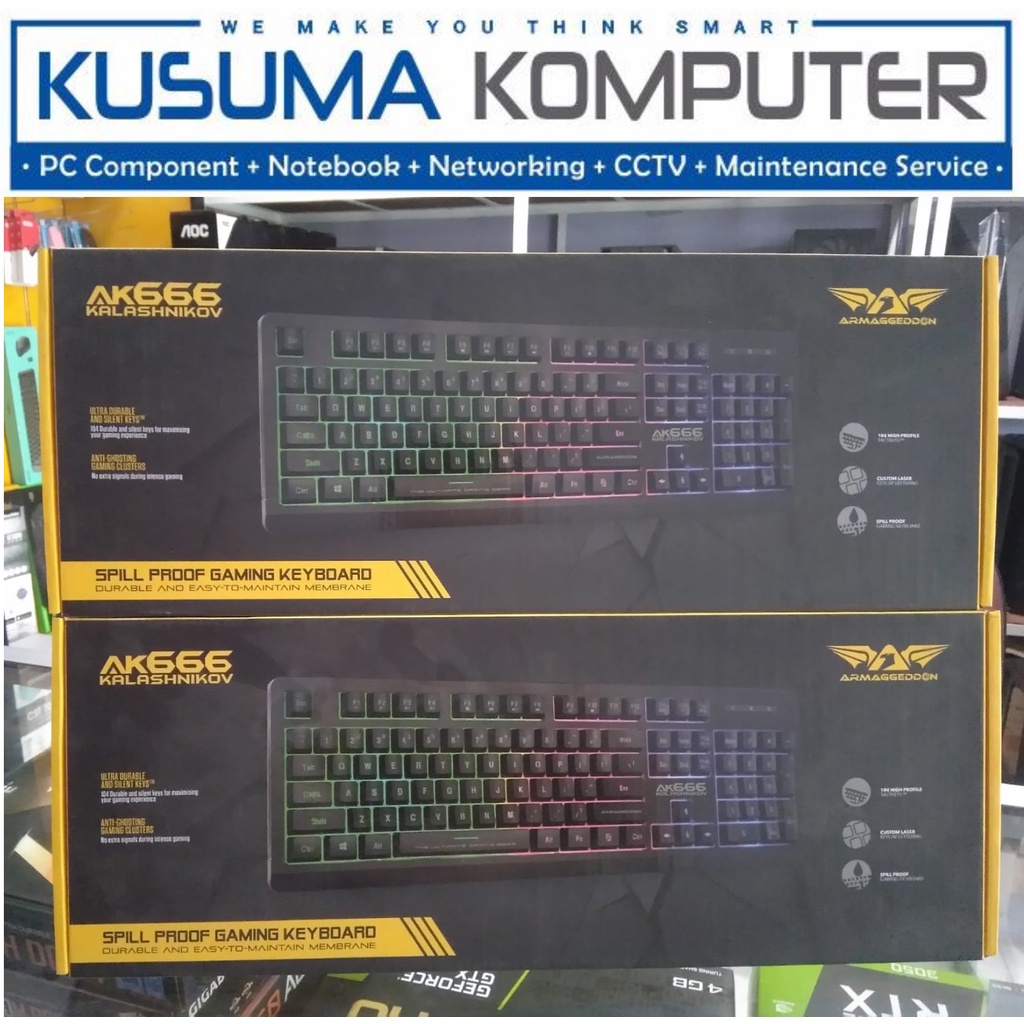 Jual Armaggeddon Keyboard Gaming AK666 Spill Proof Backlit Membrane ...
