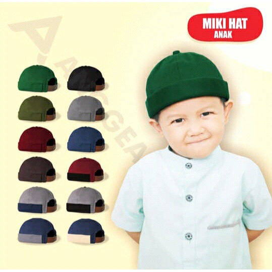 Jual Miki Hat Anak Ana Muslim Kotak Peci Mikihat Topi Brimless Kids ...