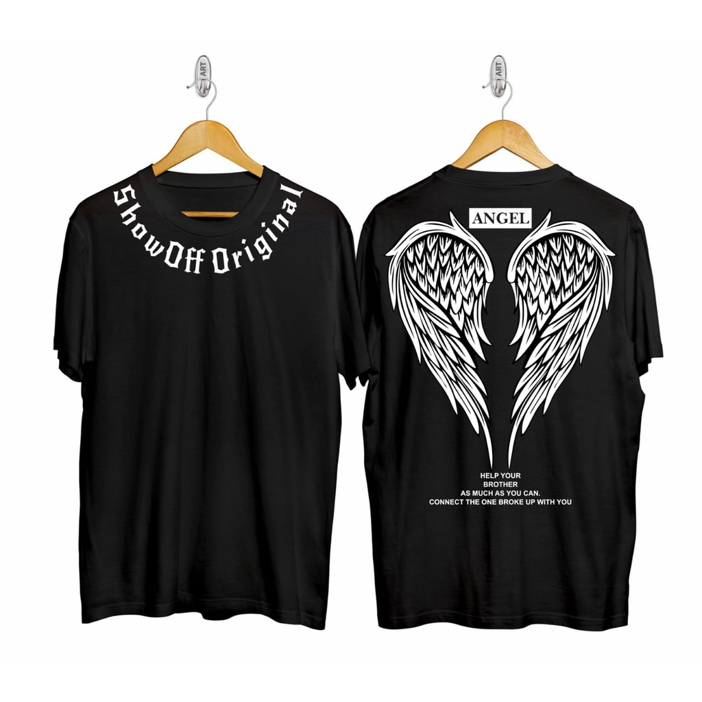 Jual New kaos distro / kaos sablon graviti / kaos angel / kaos abstrak / kaos peace fredom full ...