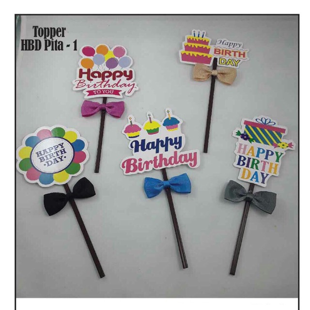 Jual Topper ultah hbd happy birthday ulang tahun toper dekorasi hiasan ...