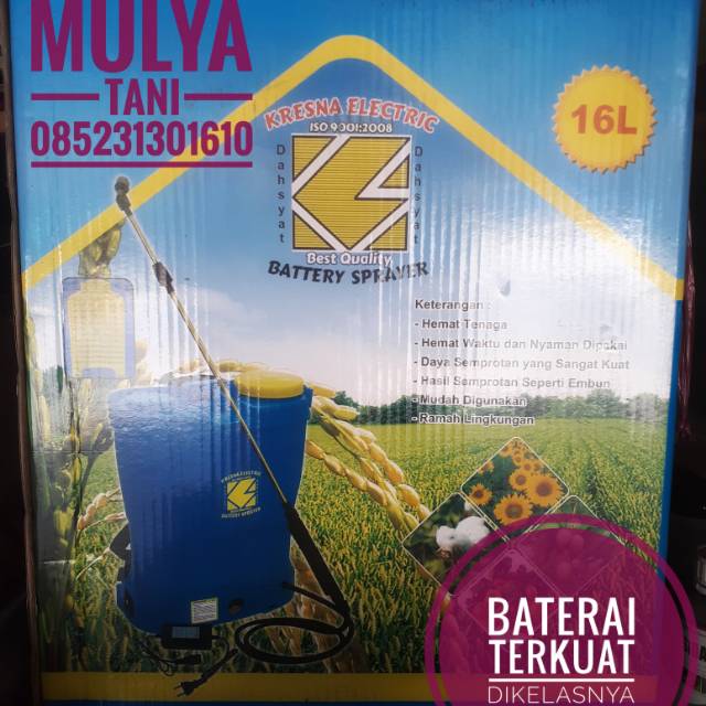 Jual Tangki Sprayer Elektrik 16 liter kresna aki 12 A | Shopee Indonesia