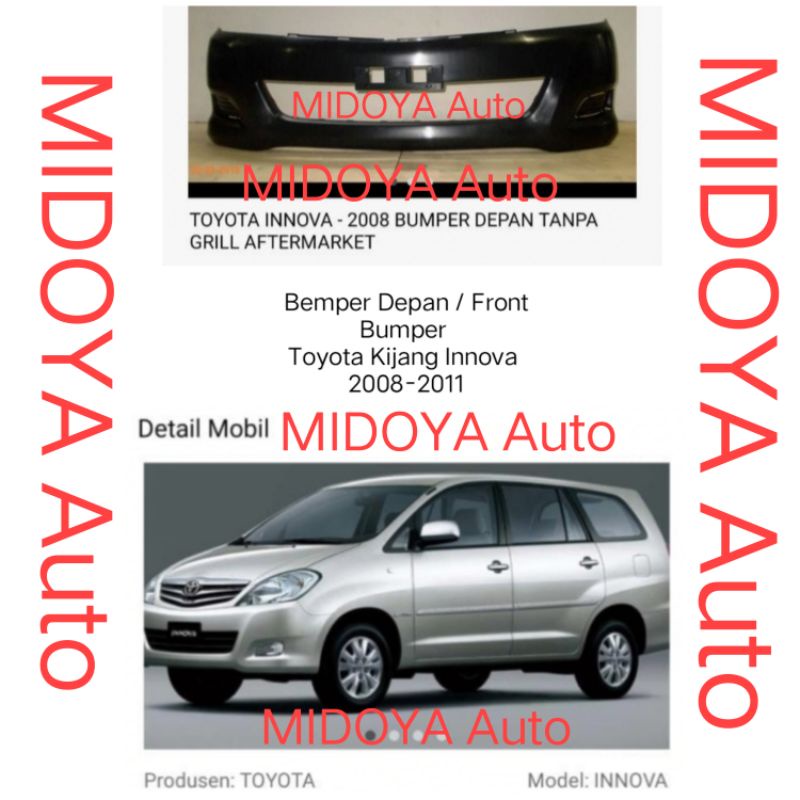 Jual Bemper bumper Depan Front Bumper Toyota Innova 2008 2009 2010 2011 ...