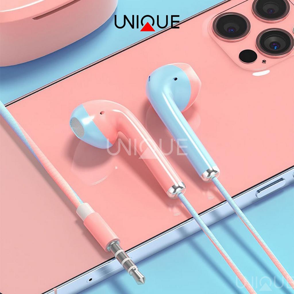 Jual UNIQUE HEADSET MACARON U24 TWO TONE 2 EARPHONE 2 WARNA | Shopee ...