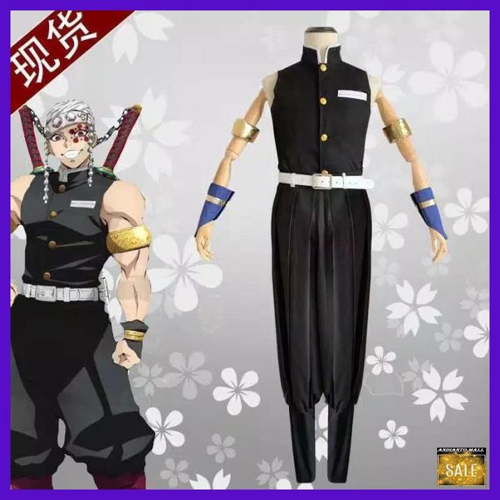 Jual KOSTUMBIHO- FULLSET + WIG TENGEN UZUI PILLAR SUARA KIMETSU NO ...