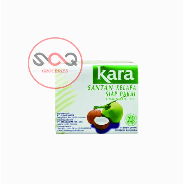 Jual Santan Cair Coconut Milk Kara UHT 200 ml | Shopee Indonesia
