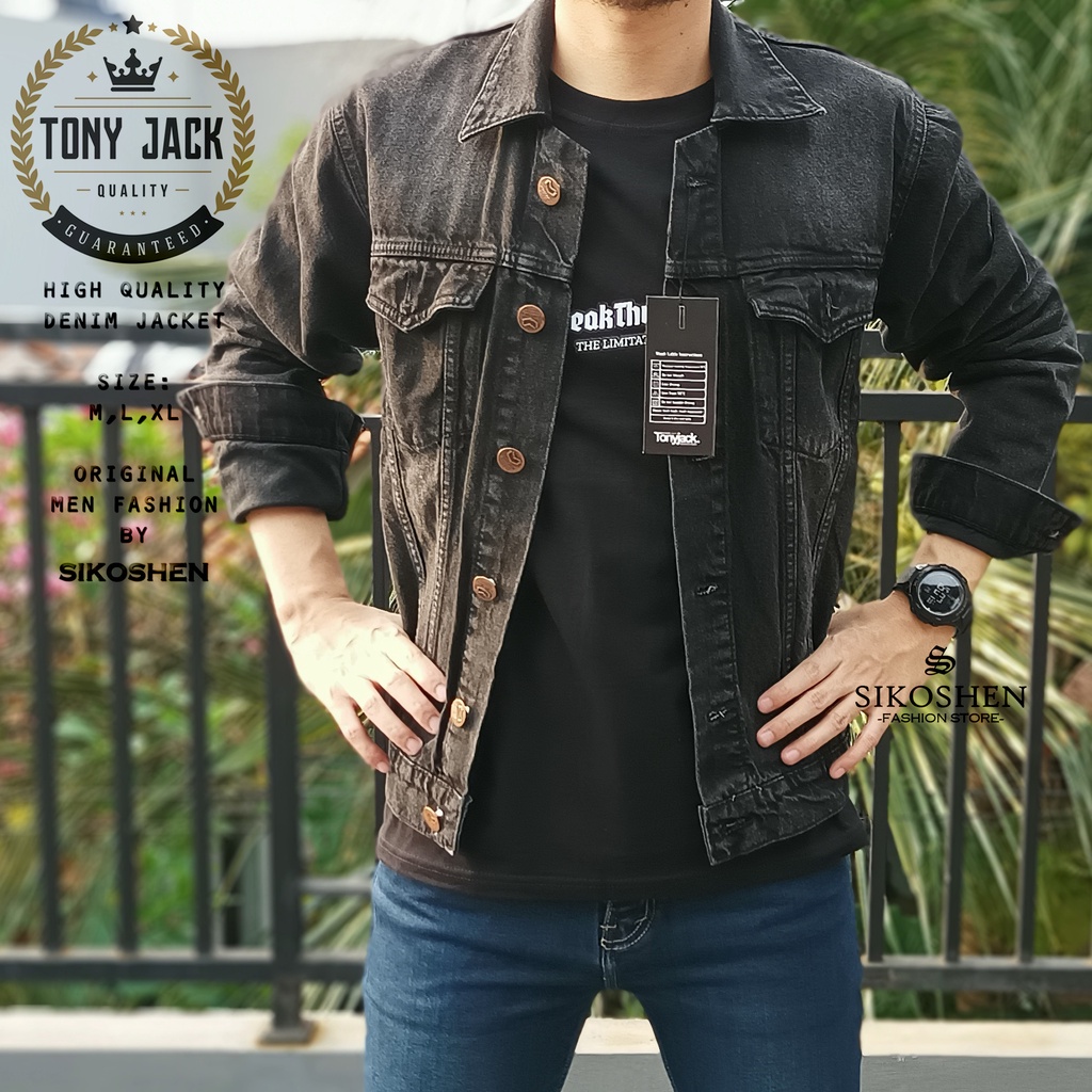 Jual Jaket Jeans Pria TONY JACK Denim Jacket Distro Cowok | Shopee ...
